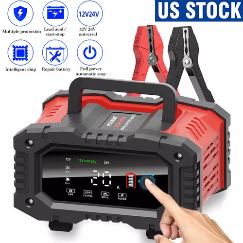 12V/24V Car Battery Charger Portable 20A Smart Intelligent Pulse ...