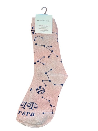 American Eagle Crew Socks Nwt Libra Sparkle Bling Pink Blue | eBay
