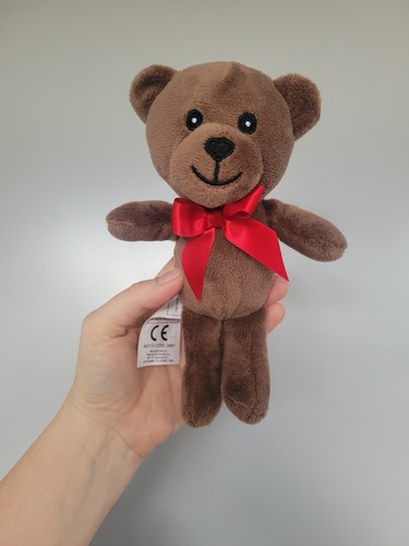 George At Asda Small Brown Red Bow Ribbon Mini Teddy Bear Soft Toy ...