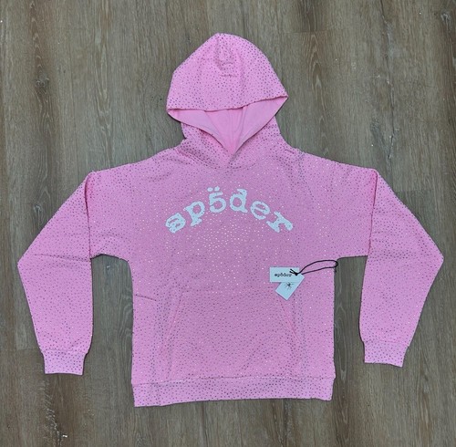 SP5DER VVS RHINESTONE Pink Hoodie Size Large | eBay