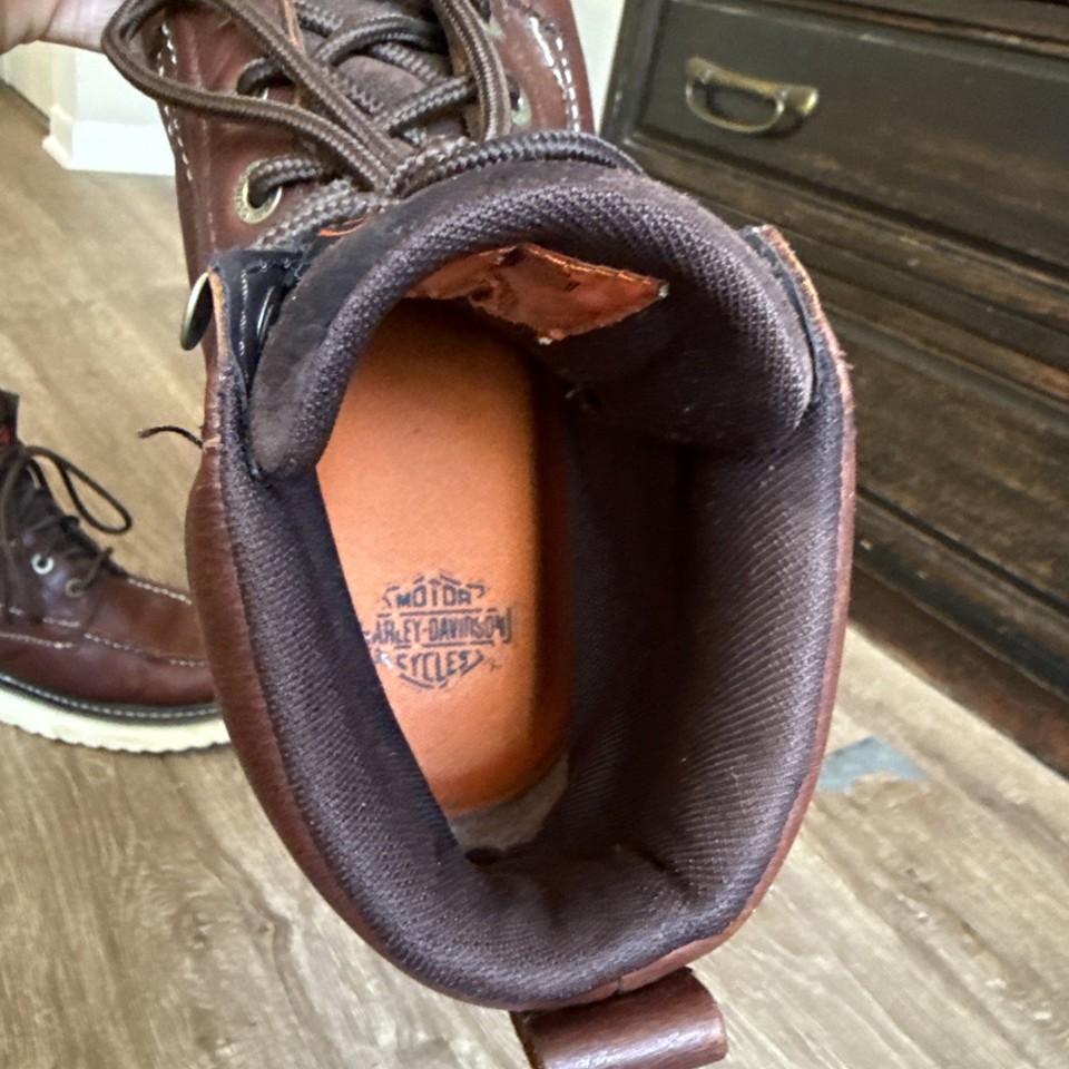 Harley-Davidson Men's Beau Leather Motorcycle Casual Wedge Boots 10 | eBay
