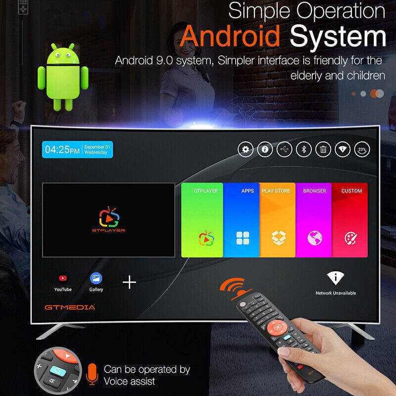 8K FTA DVB-S2/T2/ATSC-T/C Satellite Receiver Smart TV Box 4:2:2 CI+ ...