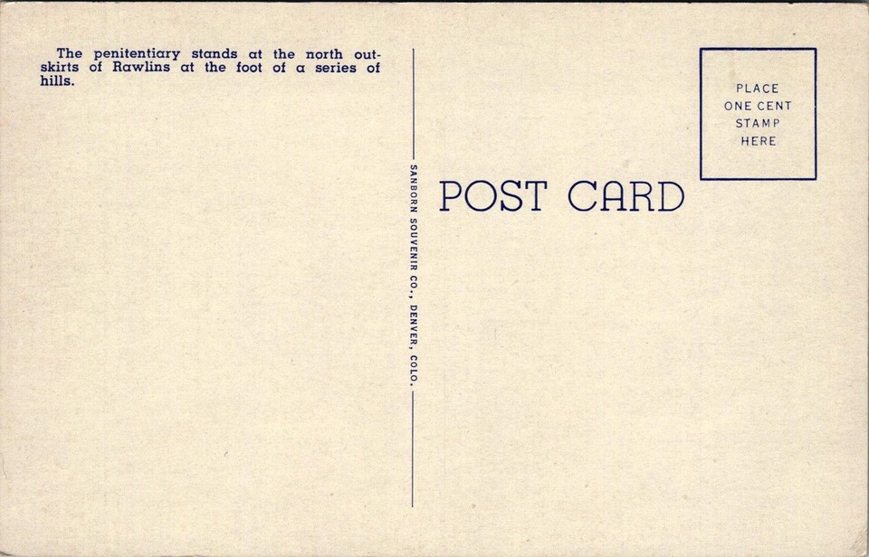 Postcard Wyoming State Penitentiary Rawlins WY | eBay