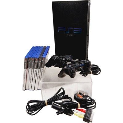 Sony PlayStation 2 Console Bundle with Controllers Cables and 6 Games ...
