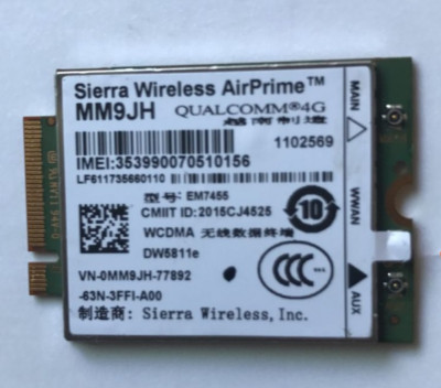 dell MM9JH DW5811E Sierra Wireless Airprime EM7455 Qualcomm 4G WWAN ...