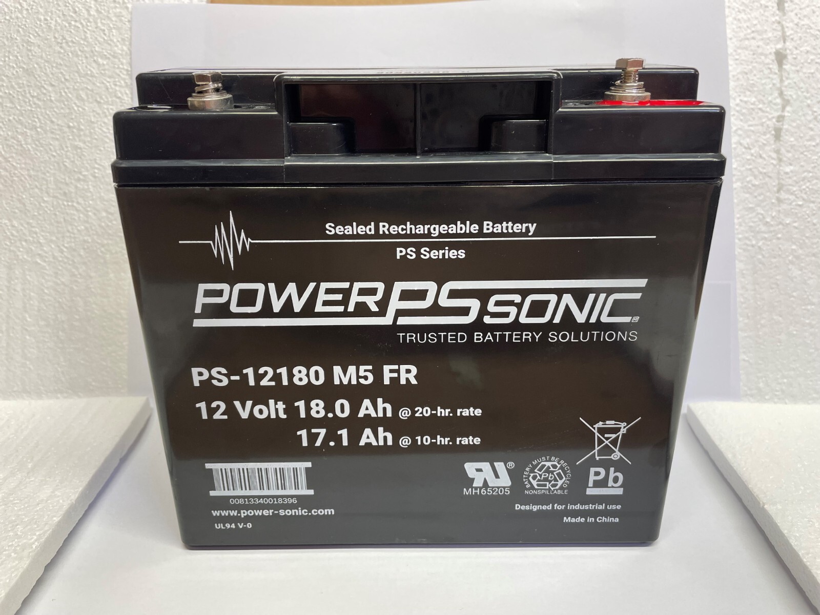 PS-12180 Power-Sonic 12 volt 18Ah Rechargeable PS12180 12V lead acid ...
