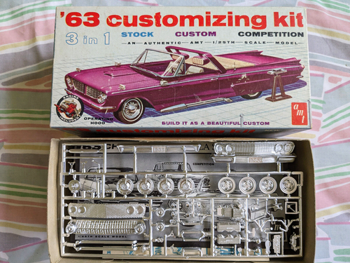 **RARE! *ORIGINAL VINTAGE AMT 1963 CHEVY IMPALA CONV KIT **COMPLETE ...