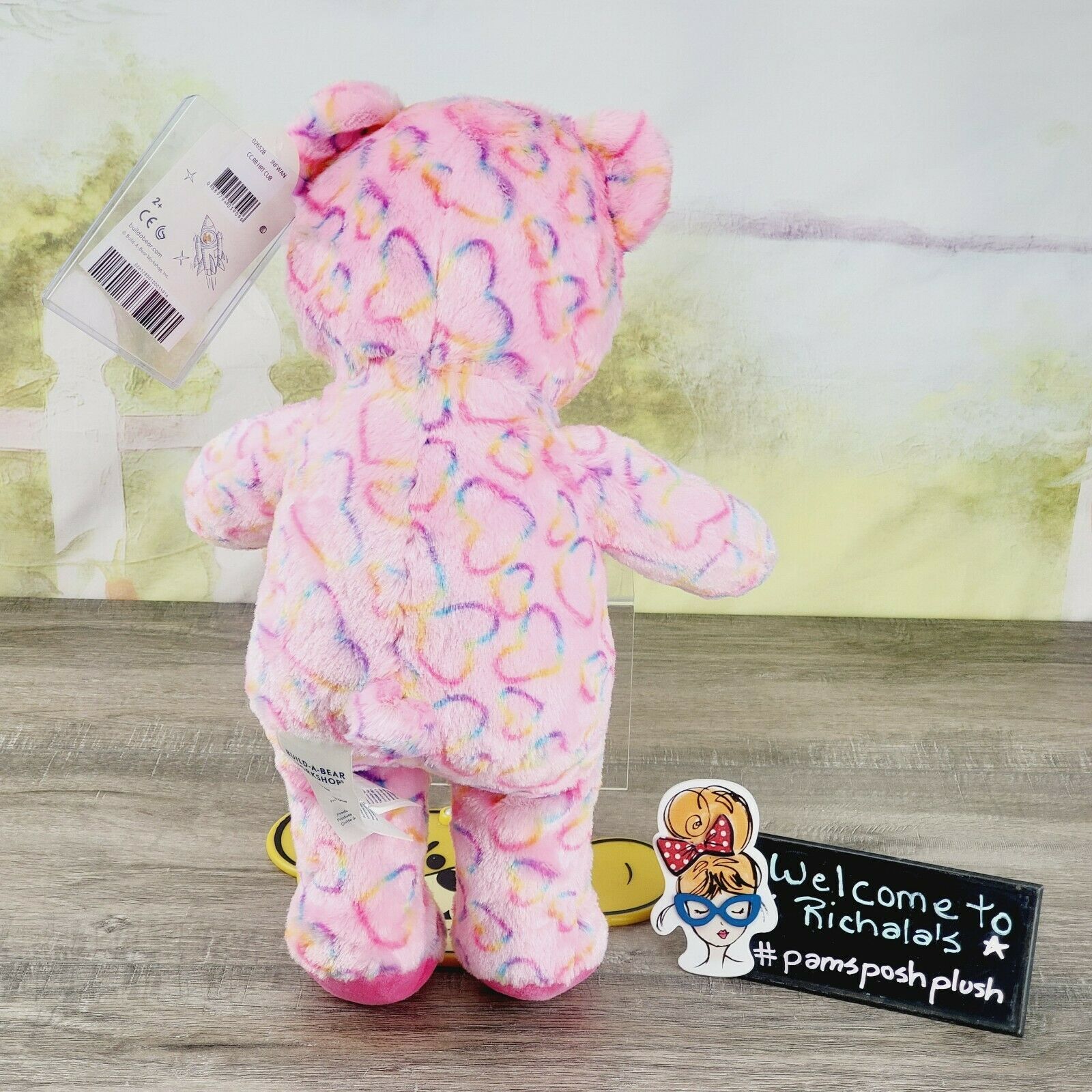 NWT Build A Bear Rainbow Smiles Condo Cub Plush Valentine's Day Hearts ...