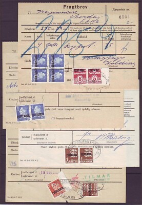 n9705/ Denmark (10 stk) Postal Ship-Ferry Parcel Card Covers 1960-1975 ...