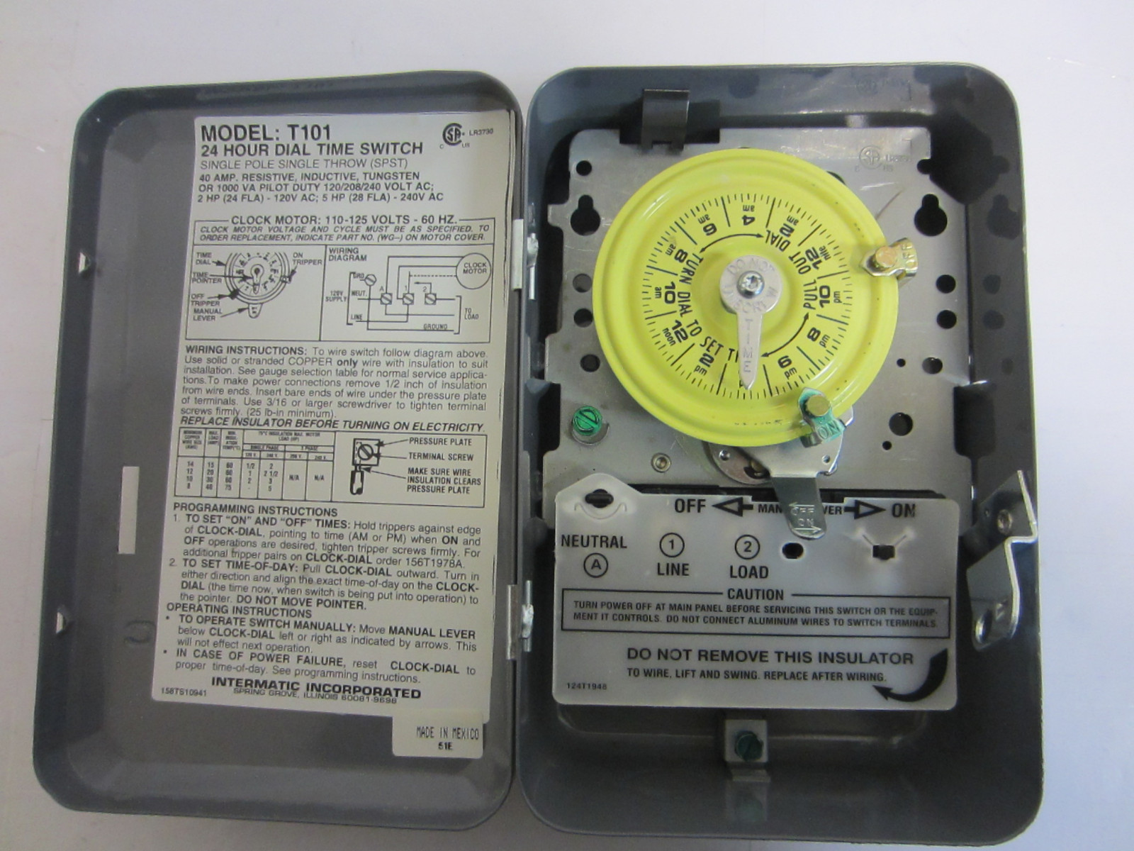Intermatic Model T101 7-Day Manual Time Switch (C4) 78275089754| eBay