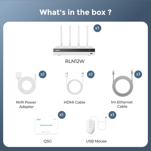 Reolink RLN12W 4K Wireless WIFI NVR Video Recorder for IP Security ...