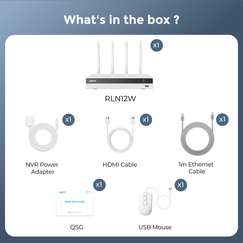 Reolink RLN12W 4K Wireless WIFI NVR Video Recorder for IP Security ...