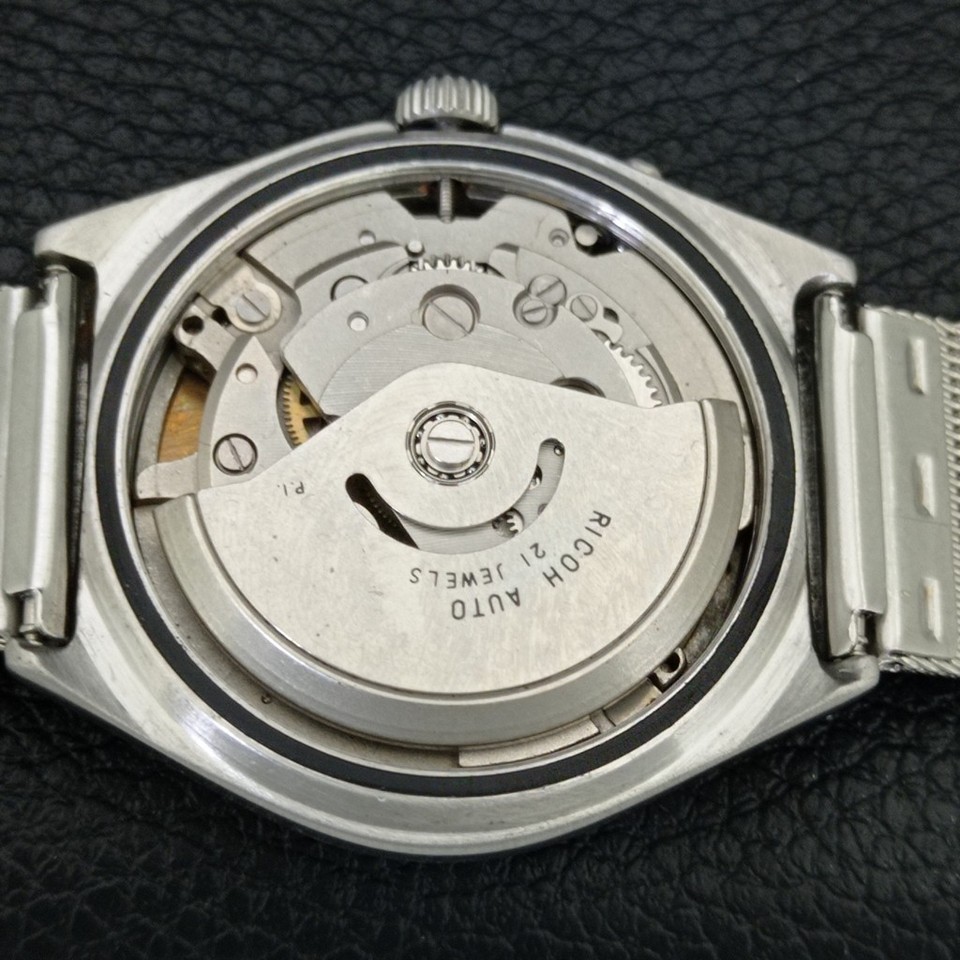 JAPAN VINTAGE RICOH R31 AUTOMATIC MENS WHITE COLOR DIAL WATCH a707611-1 ...