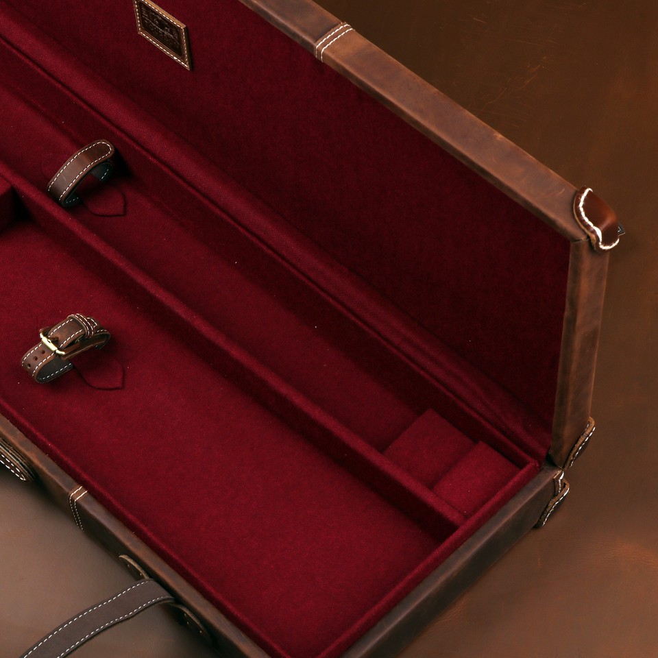 TOURBON Vintage Leather Takedown Shotgun Storage fit 28-32inch Barrel ...