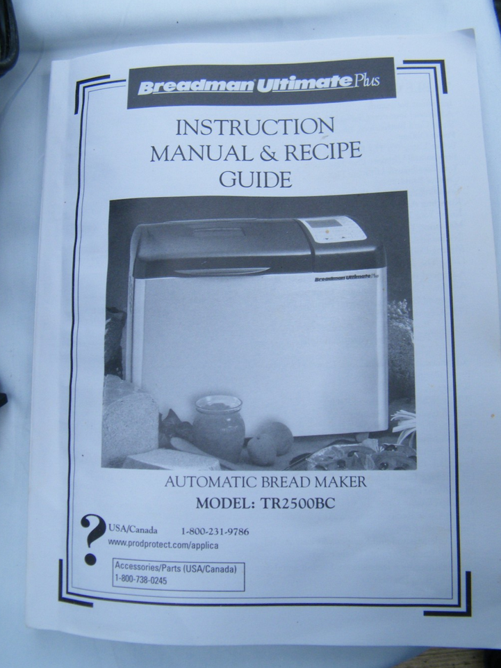 Breadman Ultimate Plus Electric Bread Machine TR2500BC with Manual In ...