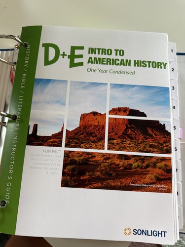 sonlight curriculum D & E Into to American History, Language arts plus ...