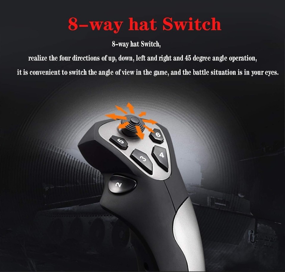 PC Joystick, USB Game Controller with Vibration Function and Throttle ...
