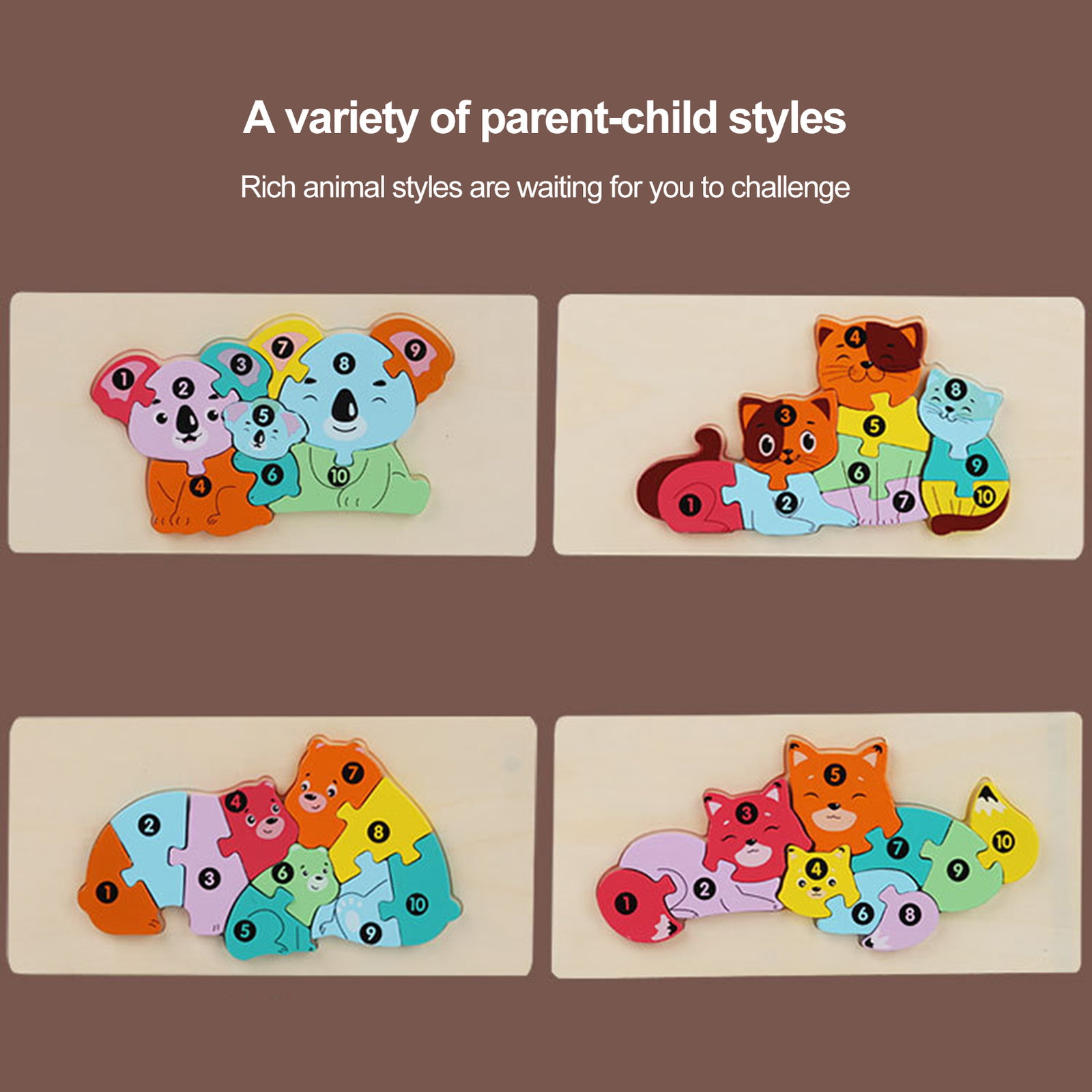 1 Set 3d Puzzle Colorful Intellectual Development Cartoon Animal Jigsaw ...