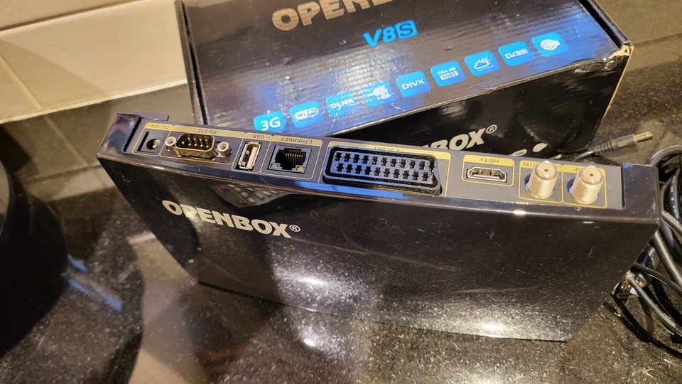 Openbox V8S HD Satellite Receiver Box - Slimline Gloss Black Fully ...