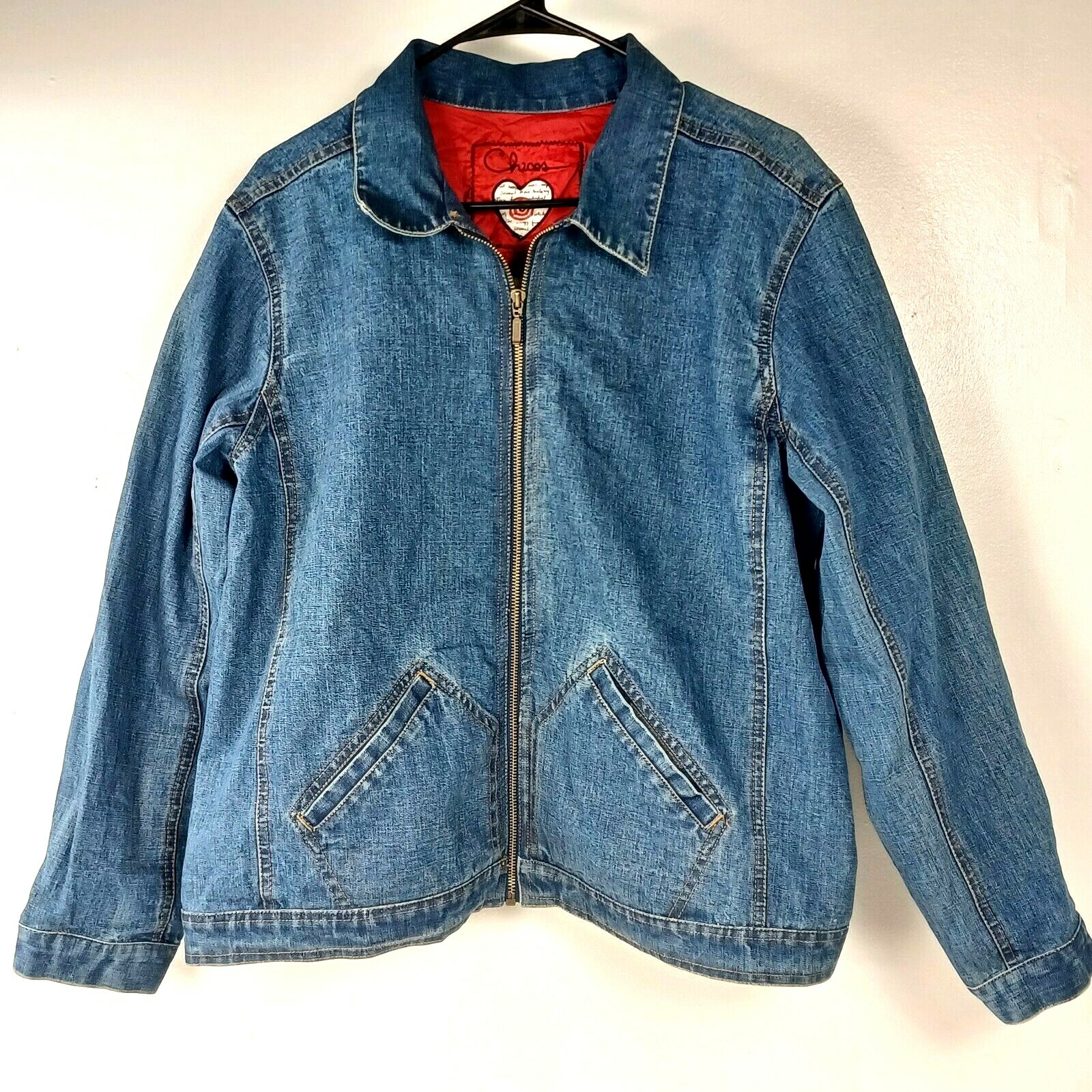 Chicos Vintage Denim Jacket With Embroidery And Beadw… - Gem