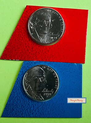 2024 US mint issued P&D UNCIRCULATED Nickels mint plastic brilliant ...