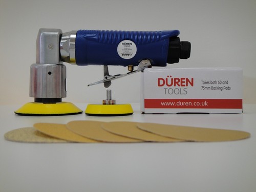 DUREN 75mm Mini Air sander Polisher Kit with 10 assorted sanding discs ...