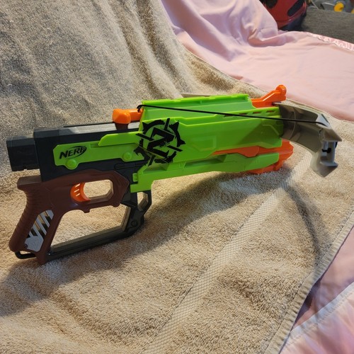 NERF Zombie Strike CROSSFIRE Bow Dart Gun BLASTER CROSSBOW Tested | eBay