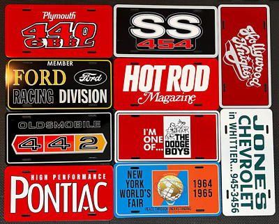 Pack of 10 Classic Car / Hot Rod Theme License Plates LOT (RANDOM ...