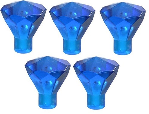 LEGO 5 New Trans-Dark Blue Gem Rock 1 x 1 Transparent Jewel 24 Facet ...