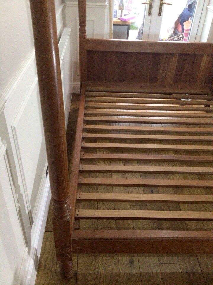 Teak Double Four Poster Bed | eBay UK