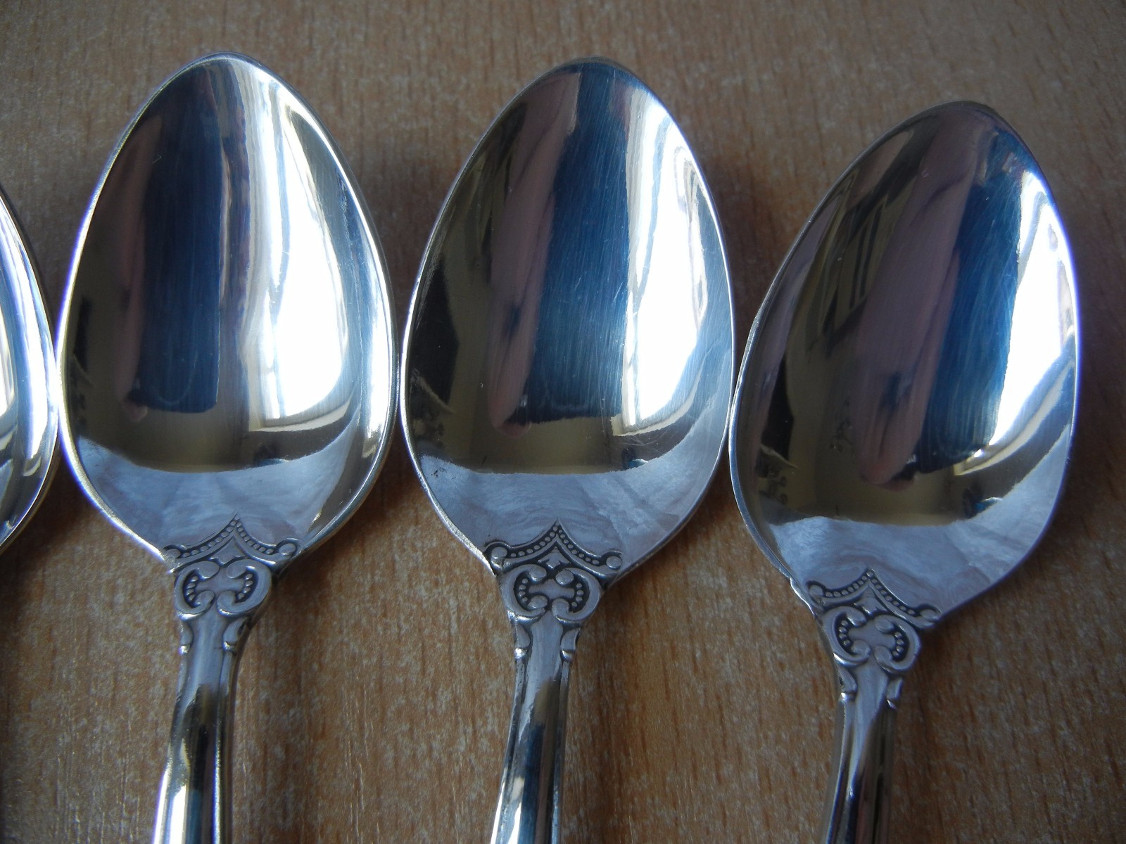 Vintage SILVER PLATED SET 6 Tea spoons Melchior cupronickel SOVIET USSR ...