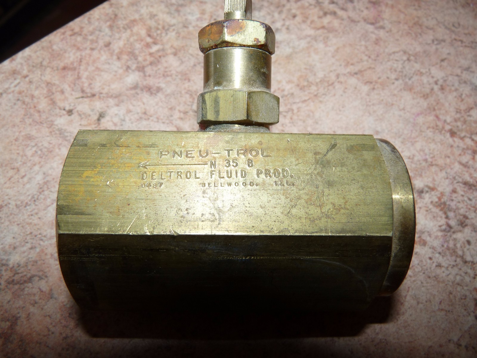 NEW DELTROL PNEU-TROL N 35 B N35B PNEU-TROL BRASS FLOW CONTROL IN-LINE ...
