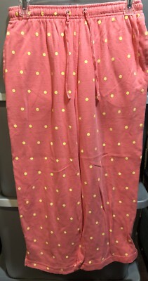 Onque Womens Pink & Yellow Polka Dot Pull On Capri Pants Size Small | eBay