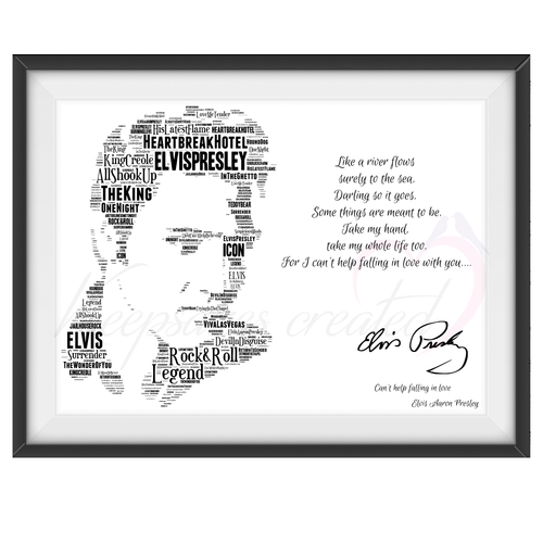 Elvis Presley Lyrics Love songs 4 choices Keepsake/Memorabilia/Gift ...