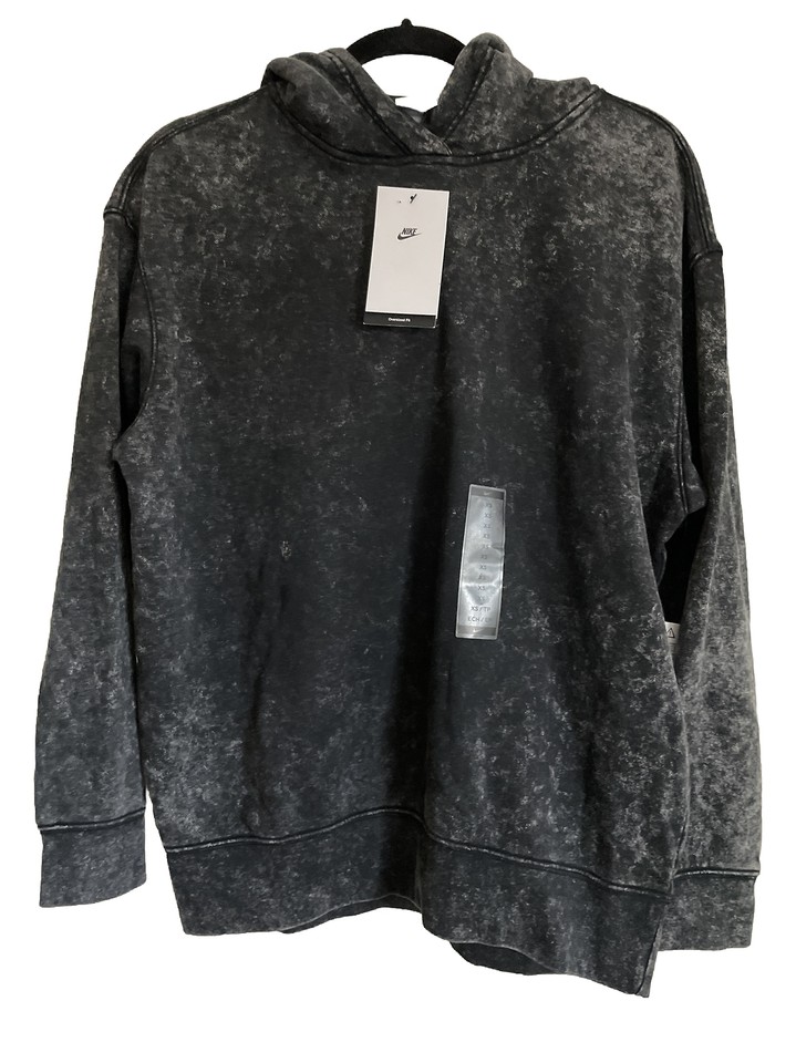 NIKE XS Oversized Black Distressed Hoodie & Black Cheetah Print Joggers ...