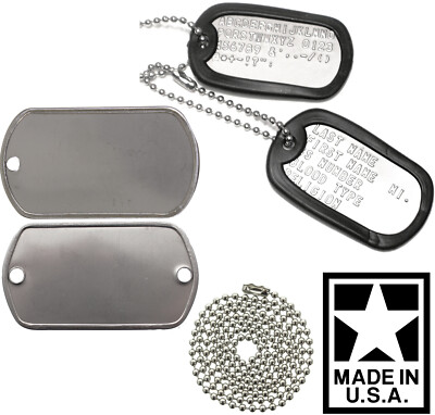 Custom Printed Dog Tags Personalized Military GI Army ID Dogtags Set ...