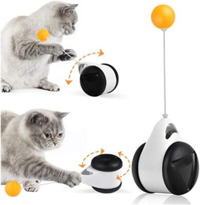 Spinning Chasing Interactive Kitten Ball Toy, Cat Exercise Swing Play ...