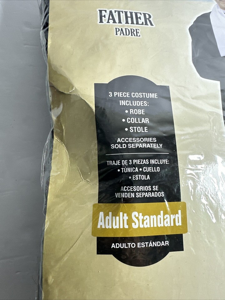 Amscan Adult Standard Father Priest 3 Piece Costume Robe Collar Stole ...