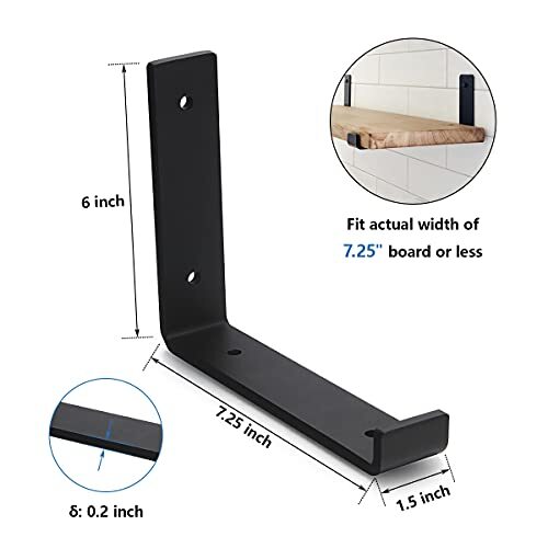 Shelf Bracket 4 Pack, Butizone Heavy Duty Metal J Bracket with Lip for ...