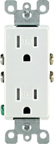 2 - Leviton Decora 15 Amp Tamper Resistant Duplex Outlet, White ...