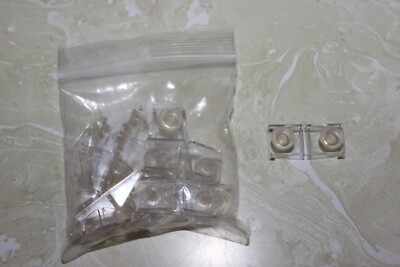 LOT OF ( 12 ) Plastic Rear/Center Glass Shelf Clips With Rubber Bumpers ...