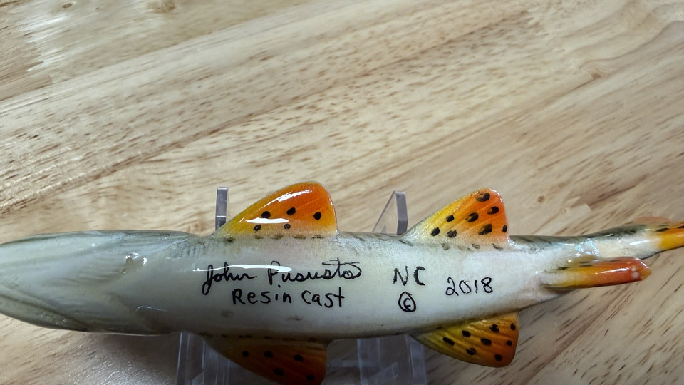 JOHN PUSUSTA "NERVOUS CHARLIE" MUSKIE FISH DECOY LURE VERY FIRST MODEL ...