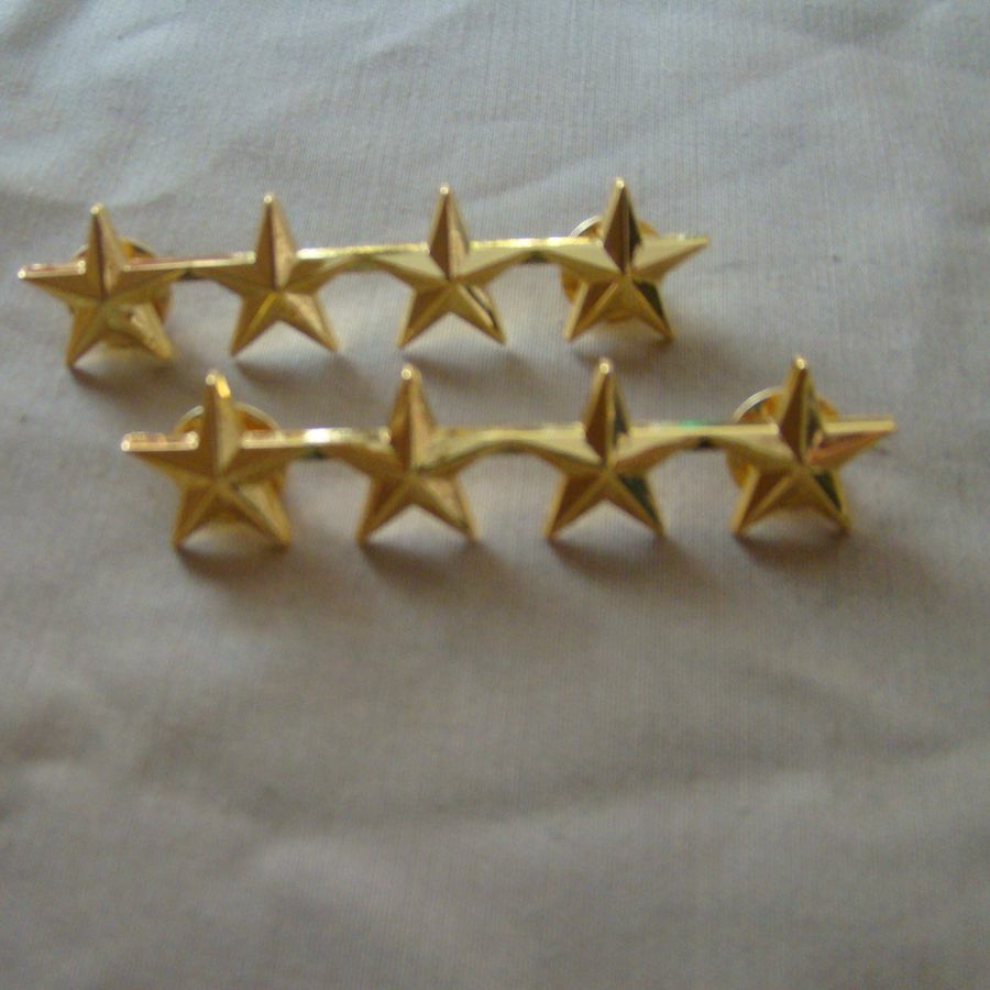 WW2 US ARMY GENERAL OFFICER STARS RANK BADGE METAL LAPEL PIN MILITARY ...