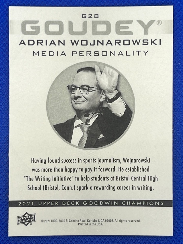2021 Upper Deck Goodwin Champions Goudey Adrian Wojarowski Media #G28 ...