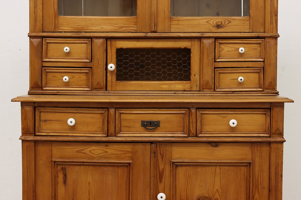 Farmhouse Antique Country Pine Kitchen Cupboard or Cabinet #51822 | eBay