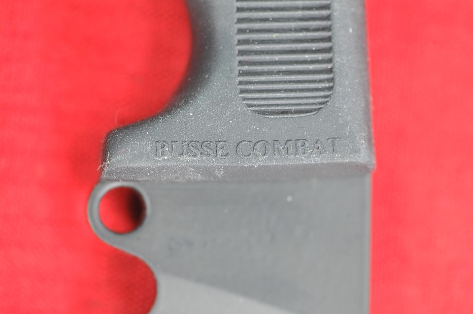Busse Combat Basic 9 CG .27" Black Coated M-INFI Blade, Black Resiprene ...