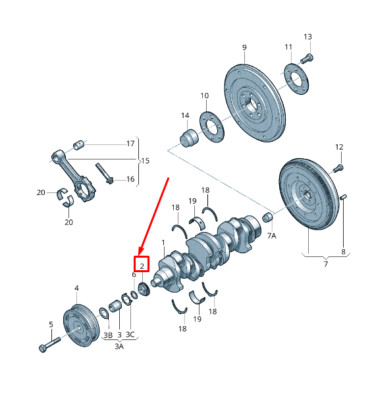 VW Beetle 5C Albero Motore Cinghia Pignone Catena 03C105209BD Nuovo ...