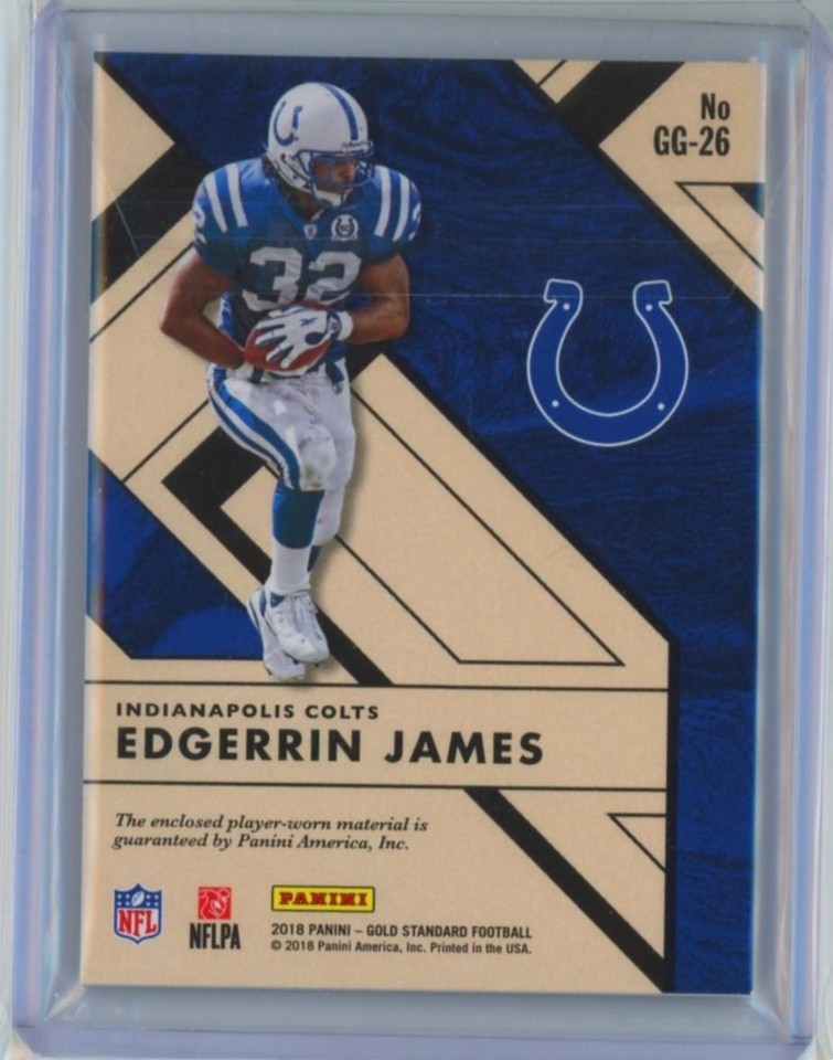 2018 Panini Edgerrin James /49 Gold Standard #GG-26 Gridiron Gold Prime ...