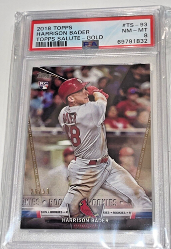 RARE HARRISON BADER /50 GOLD SALUTE ROOKIE CARD 2018 TOPPS PSA 8 ...