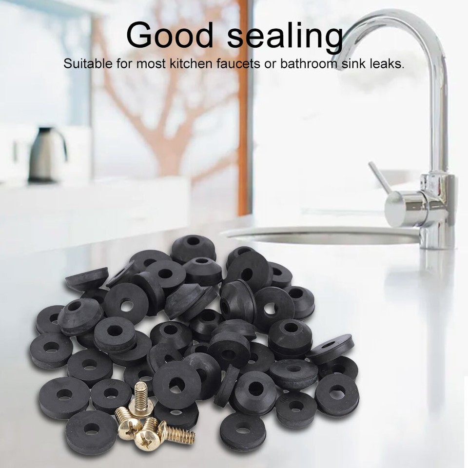 48PCS Assorted Tap Washers Sealing Rubber Flat Beveled for Repairing ...